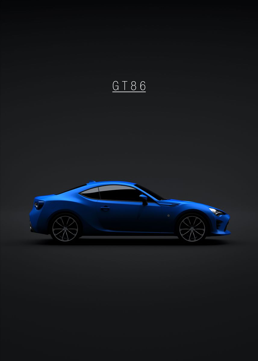 'Toyota GT86 2018 Blue' Poster, picture, metal print, paint by 21 MXM ...