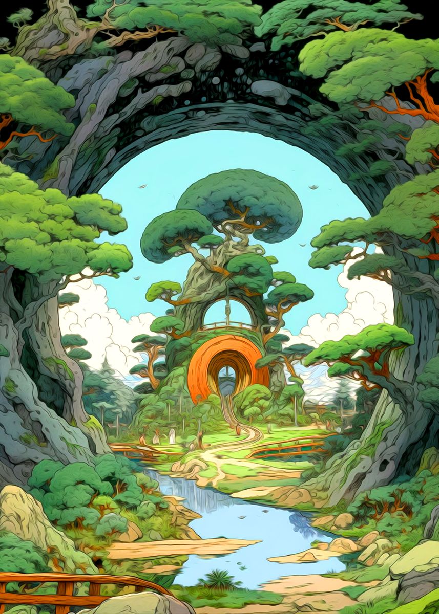 'Anime Landscape' Poster by tona Billi | Displate