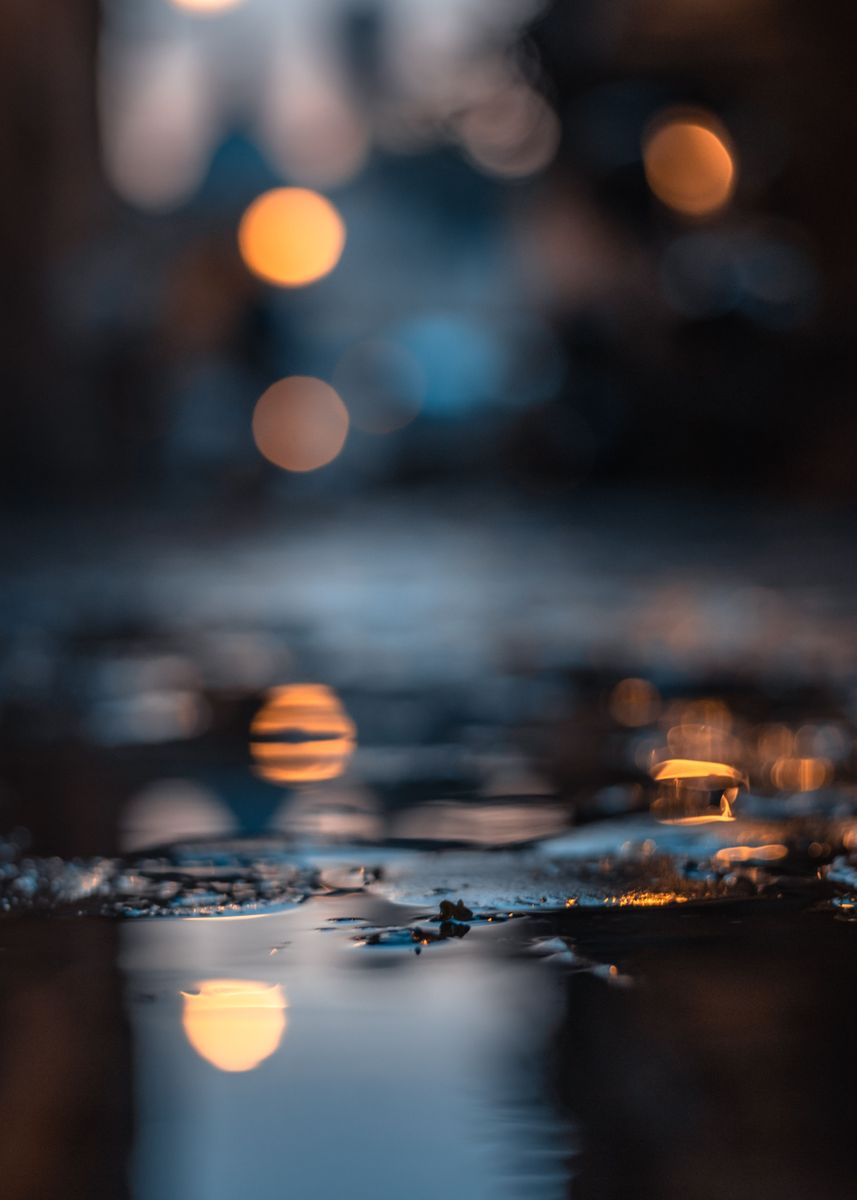 'Bokeh city lights night' Poster, picture, metal print, paint by Vardi ...