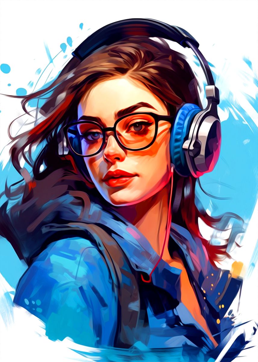 'Colorful girl' Poster, picture, metal print, paint by Artirs Mr | Displate