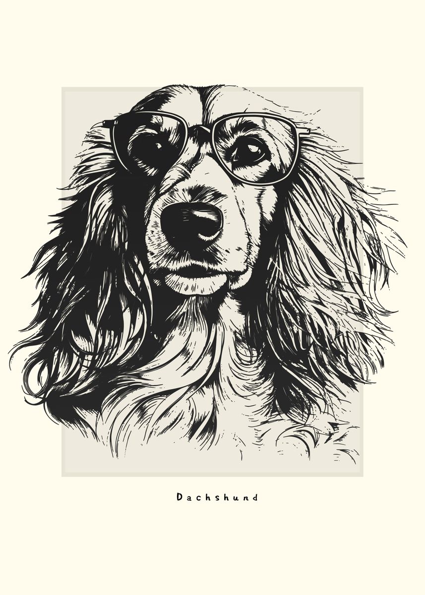 'Long Haired Dachshund Cool' Poster by Rafael Dxgn | Displate