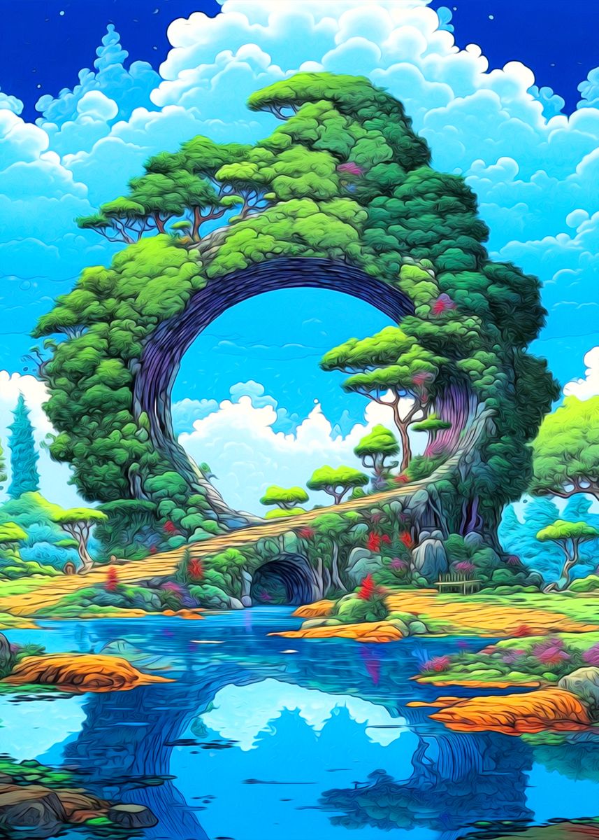 'Anime Landscape' Poster, picture, metal print, paint by tona Billi ...