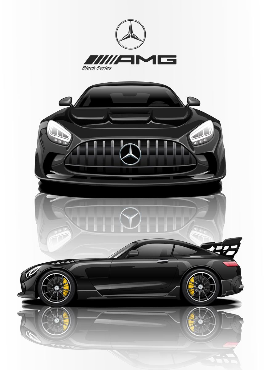 'AMG GT Black Series' Poster, picture, metal print, paint by Conceptual ...