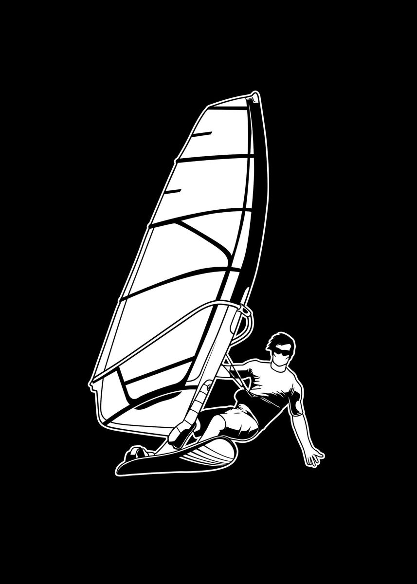 'Windsurfing Windsurfer' Poster, picture, metal print, paint by ...