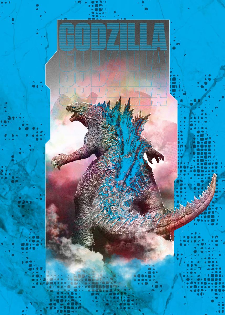 'Godzilla's Wrath Blue' Poster, picture, metal print, paint by Godzilla ...