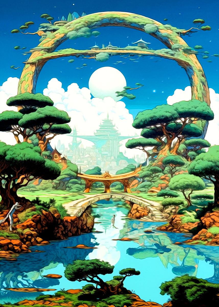 'Anime Landscape' Poster, picture, metal print, paint by tona Billi ...
