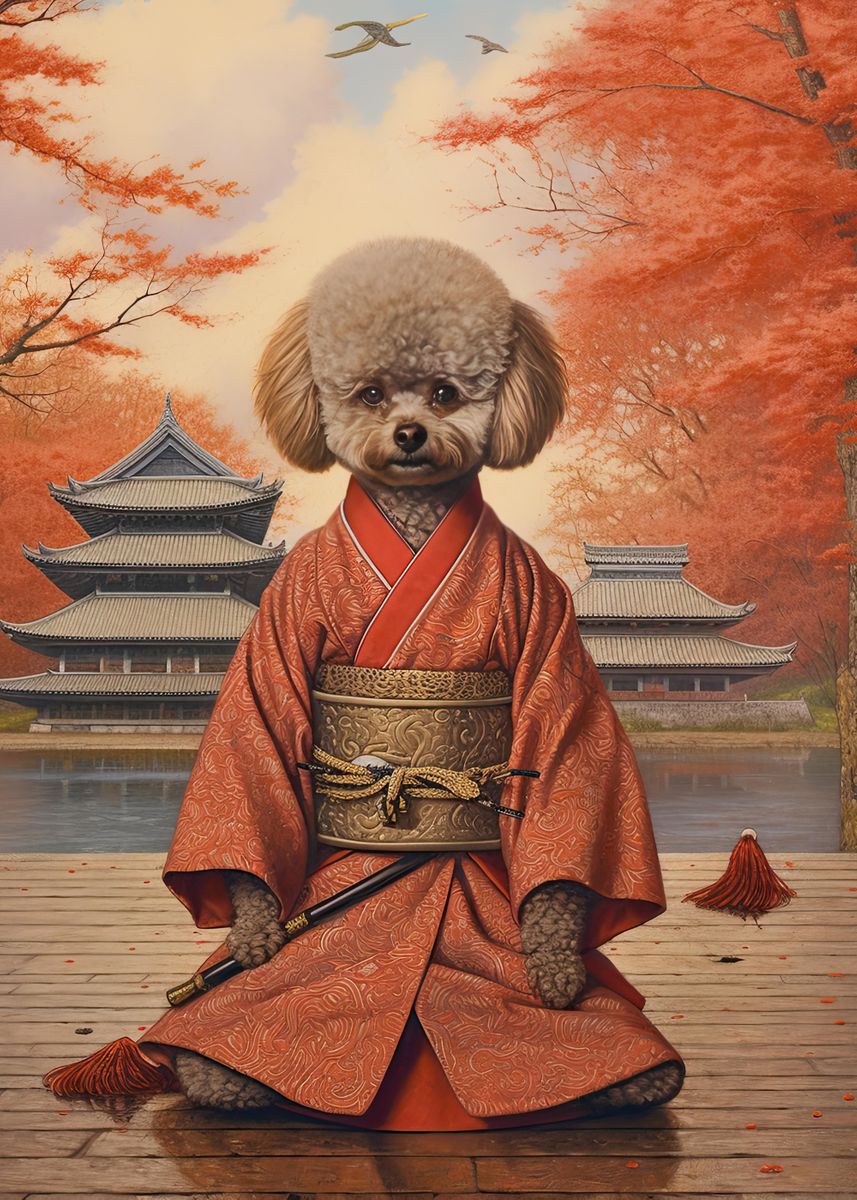 'Toy Poodle The Samurai ' Poster by PetPrints | Displate