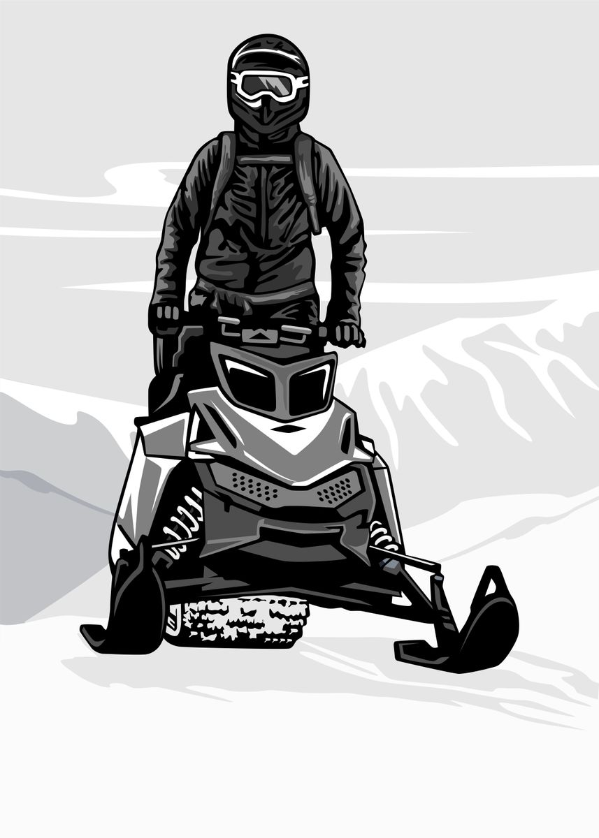 'snowmobile trails' Poster, picture, metal print, paint by THELASTMINI ...