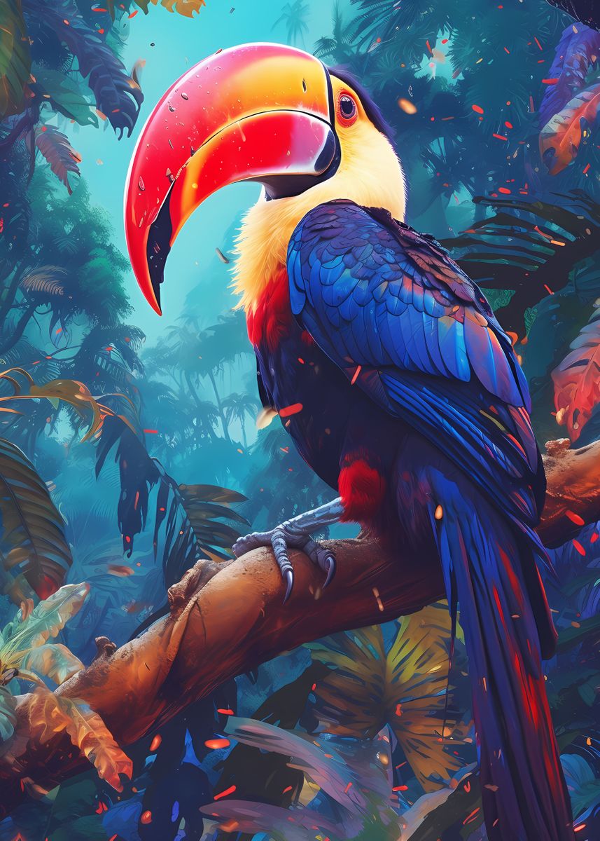 'Tropical Toucan' Poster, picture, metal print, paint by GoodLifeImages ...