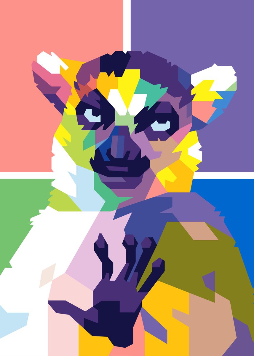 'Lemur Meme ' Poster, picture, metal print, paint by Muifatin | Displate