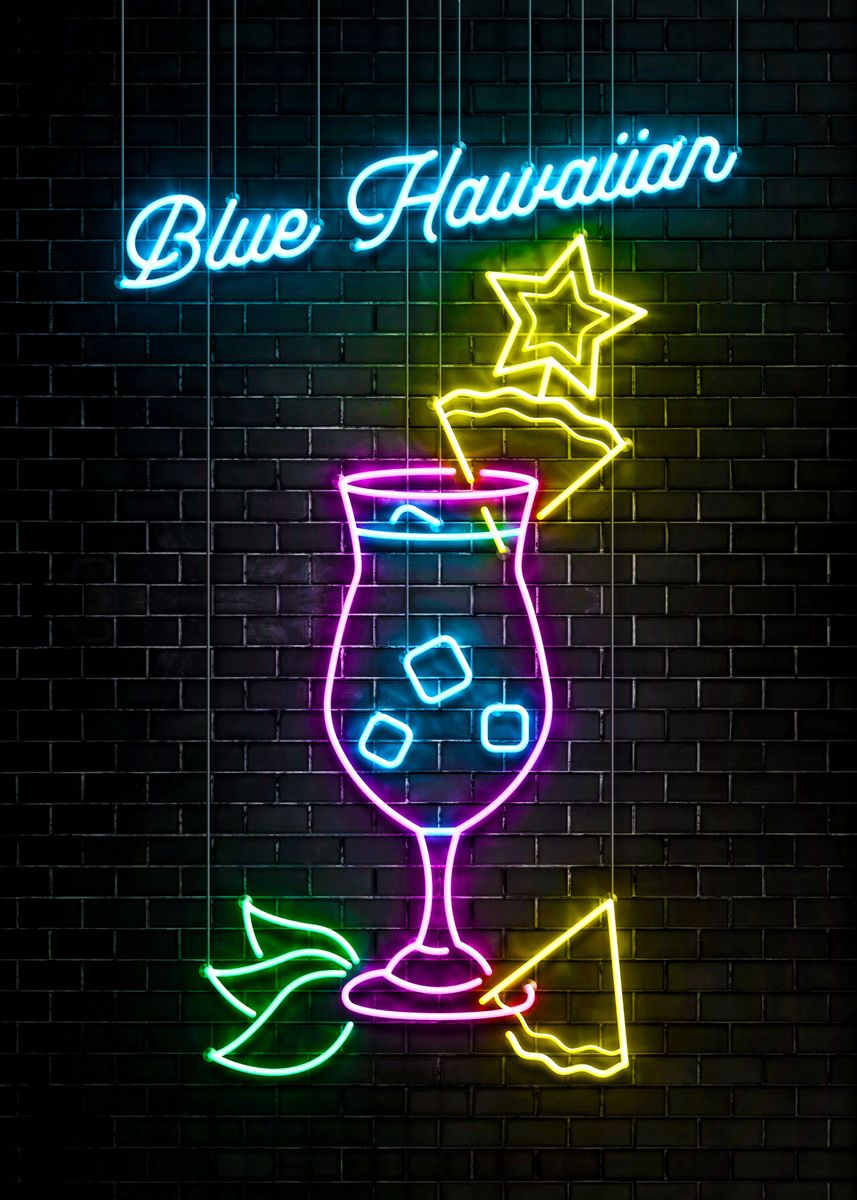 'Blue Hawaiian' Poster, picture, metal print, paint by Misbahul Munir ...