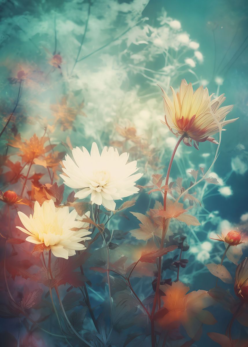 'Ethereal Flowers' Poster, picture, metal print, paint by Guillaume ...