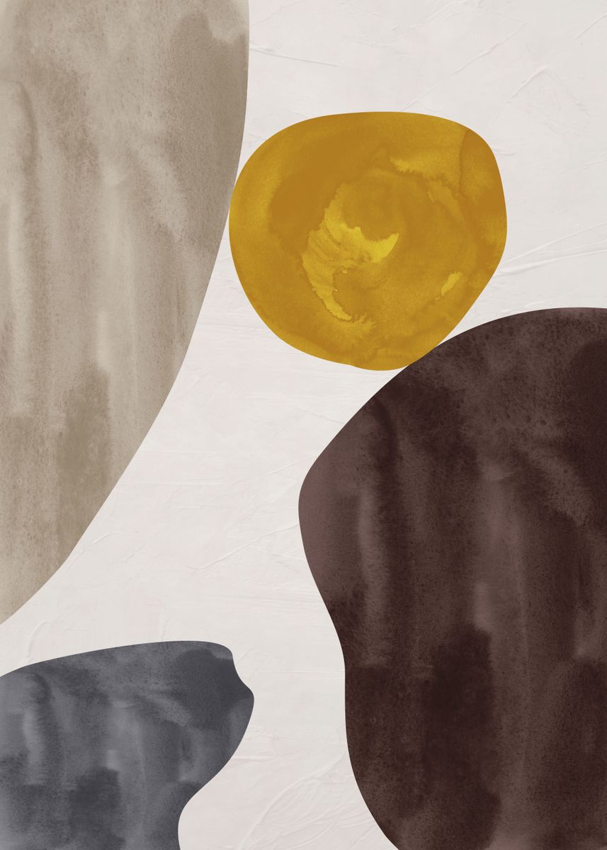 'ORGANIC ABSTRACT SHAPES' Poster, picture, metal print, paint by ...