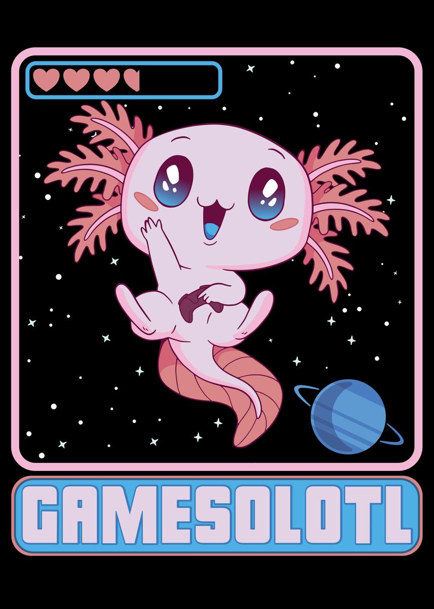 'Cute Axolotl Gaming' Poster by StonerPlates | Displate