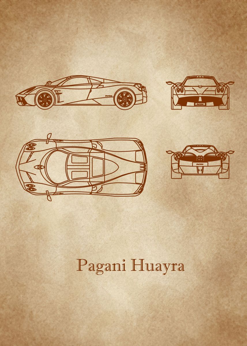 'Pagani Huayra ' Poster by The Volcano | Displate