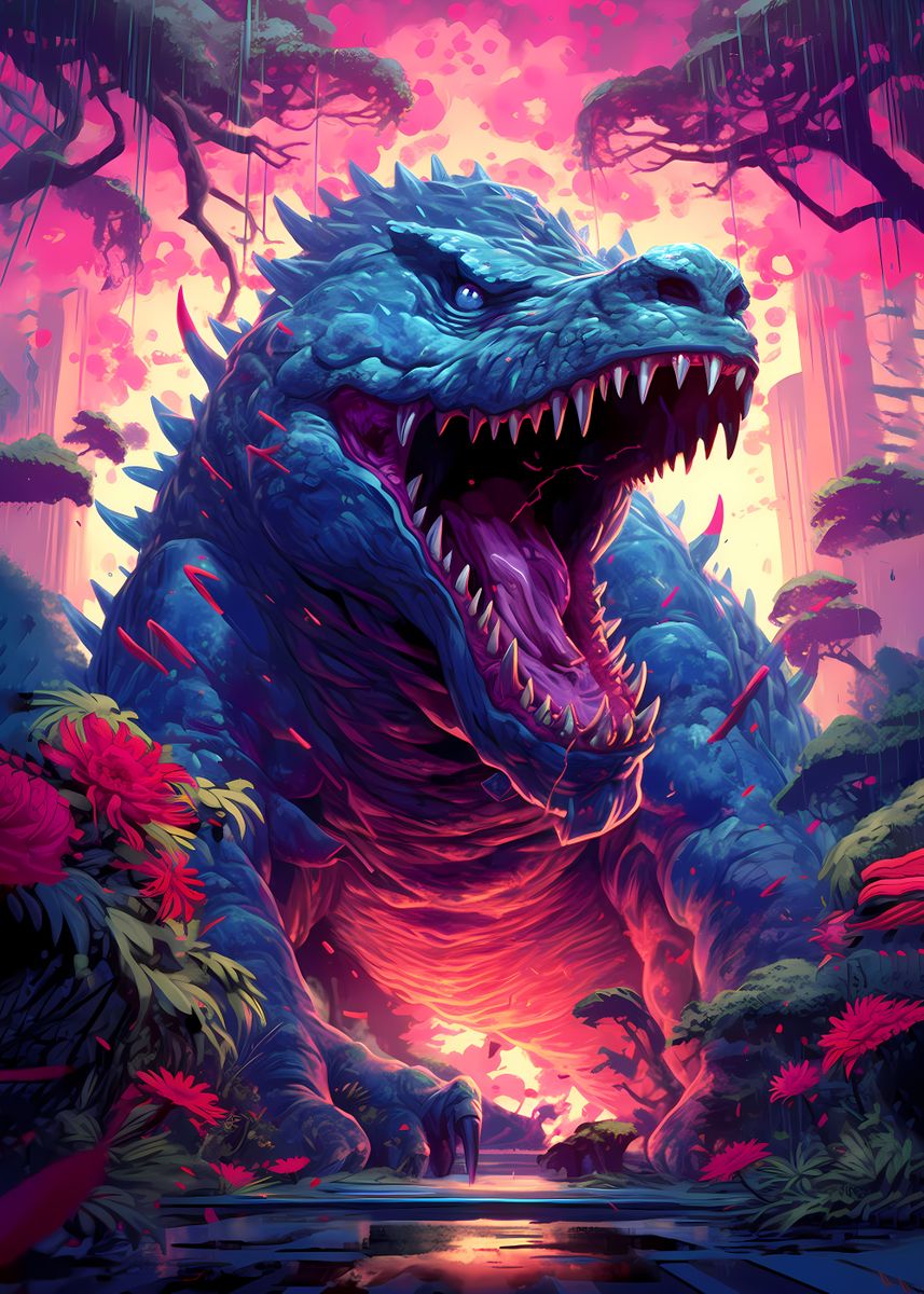 'Ancient Alligator Monster' Poster, picture, metal print, paint by ...