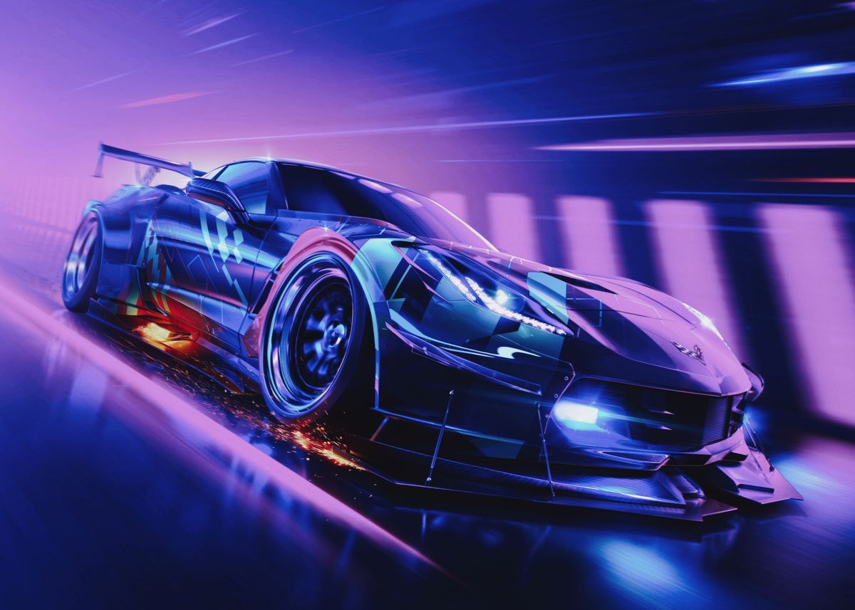 'Street Racing' Poster by Kw Supers | Displate