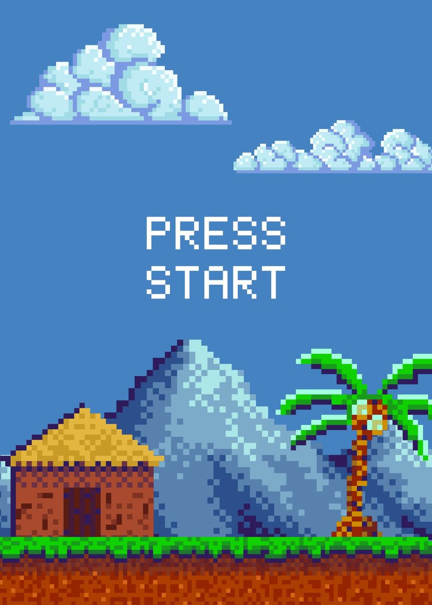 'Retro Game Home Screen' Poster, picture, metal print, paint by MBLK ...