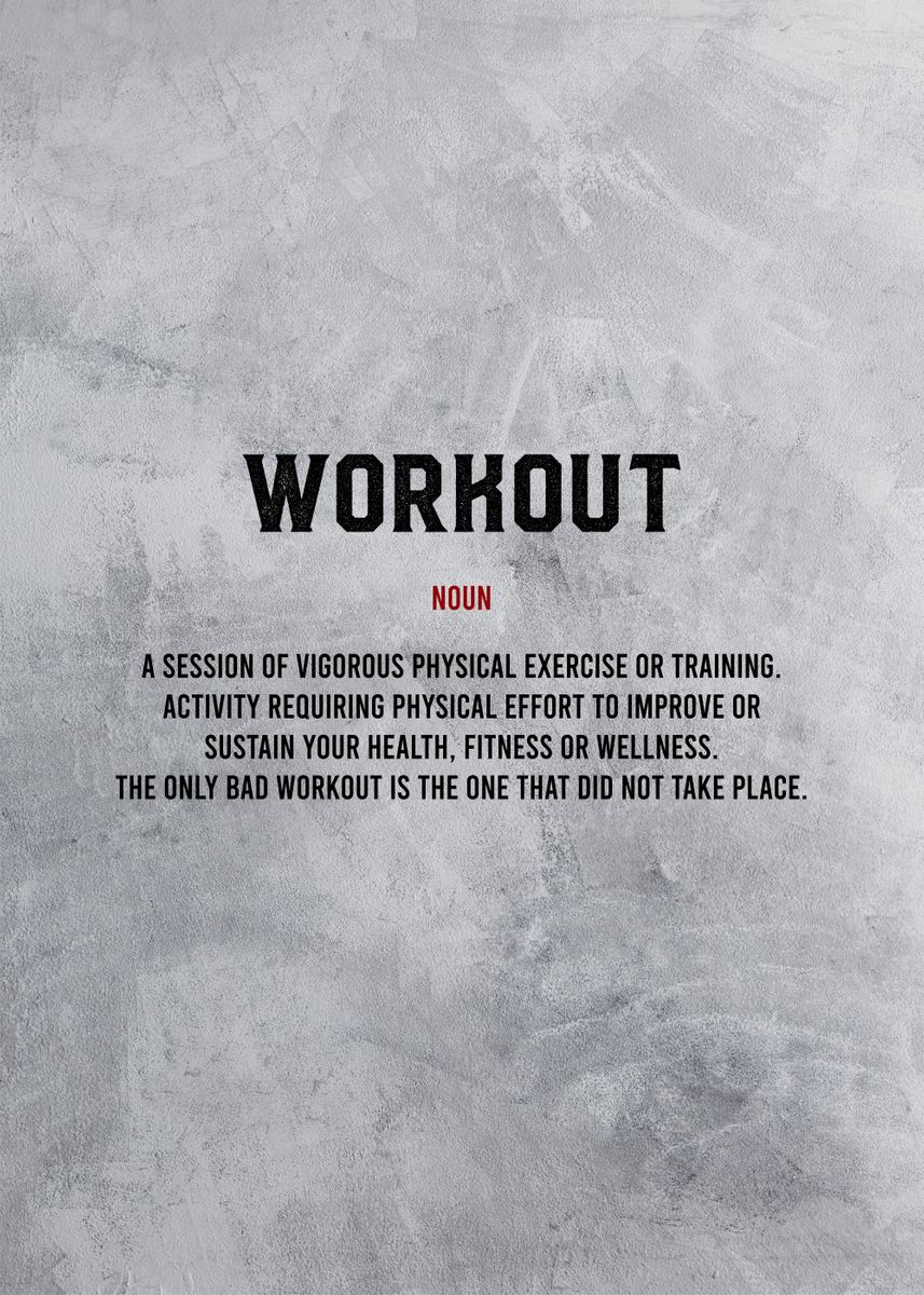 'workout dictionary' Poster, picture, metal print, paint by Bestselling ...