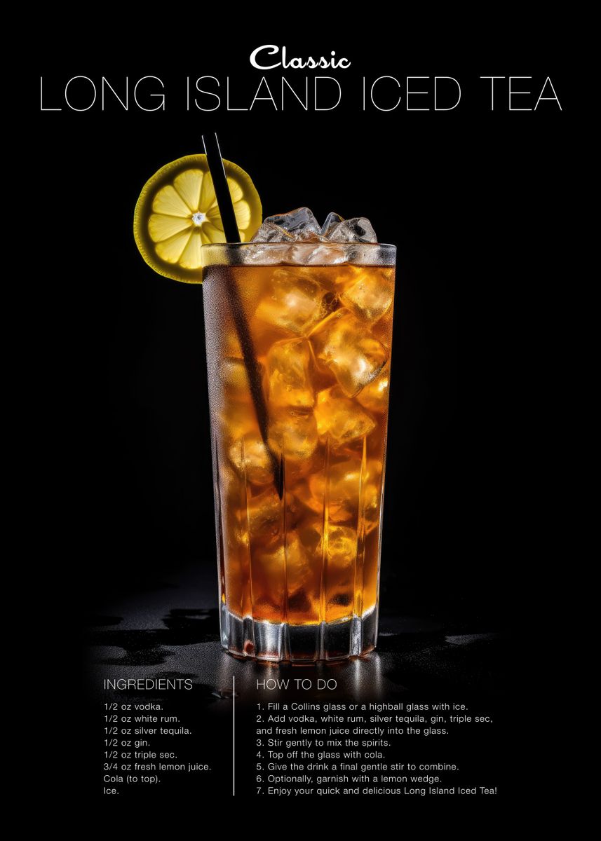 'Long Island Cocktail' Poster, picture, metal print, paint by Digital ...