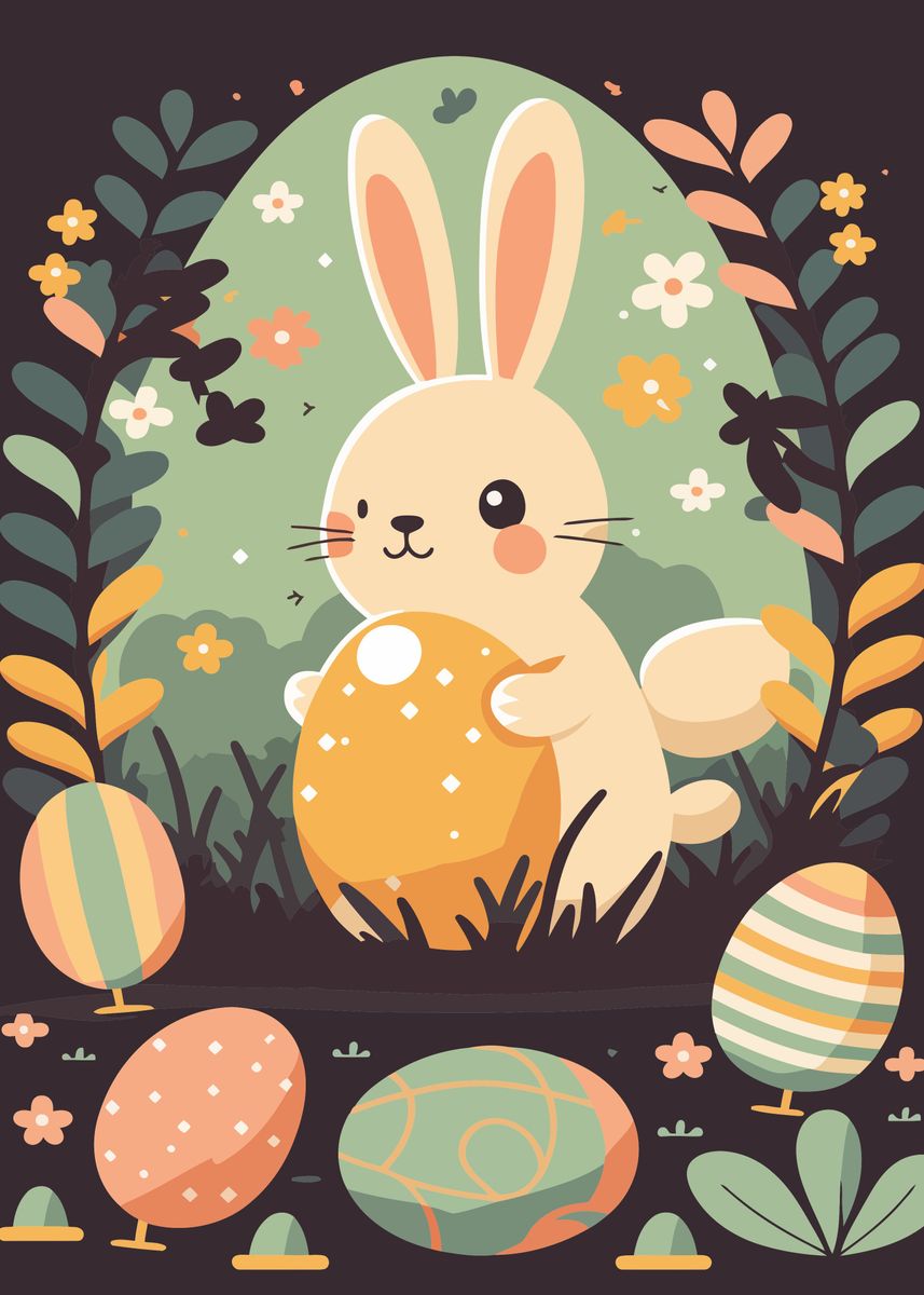 'Cartoon Easter' Poster, picture, metal print, paint by Cao Thi Hieu ...