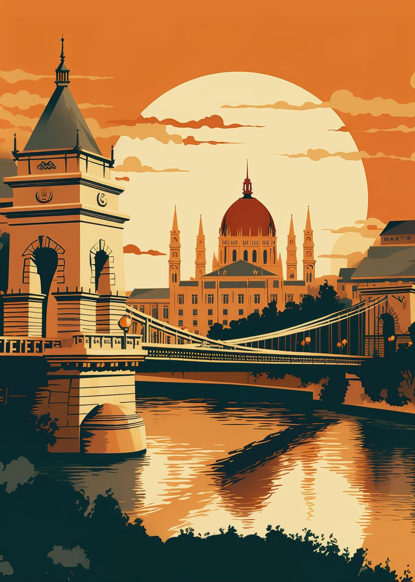 'travel to Budapest' Poster, picture, metal print, paint by Anime In ...