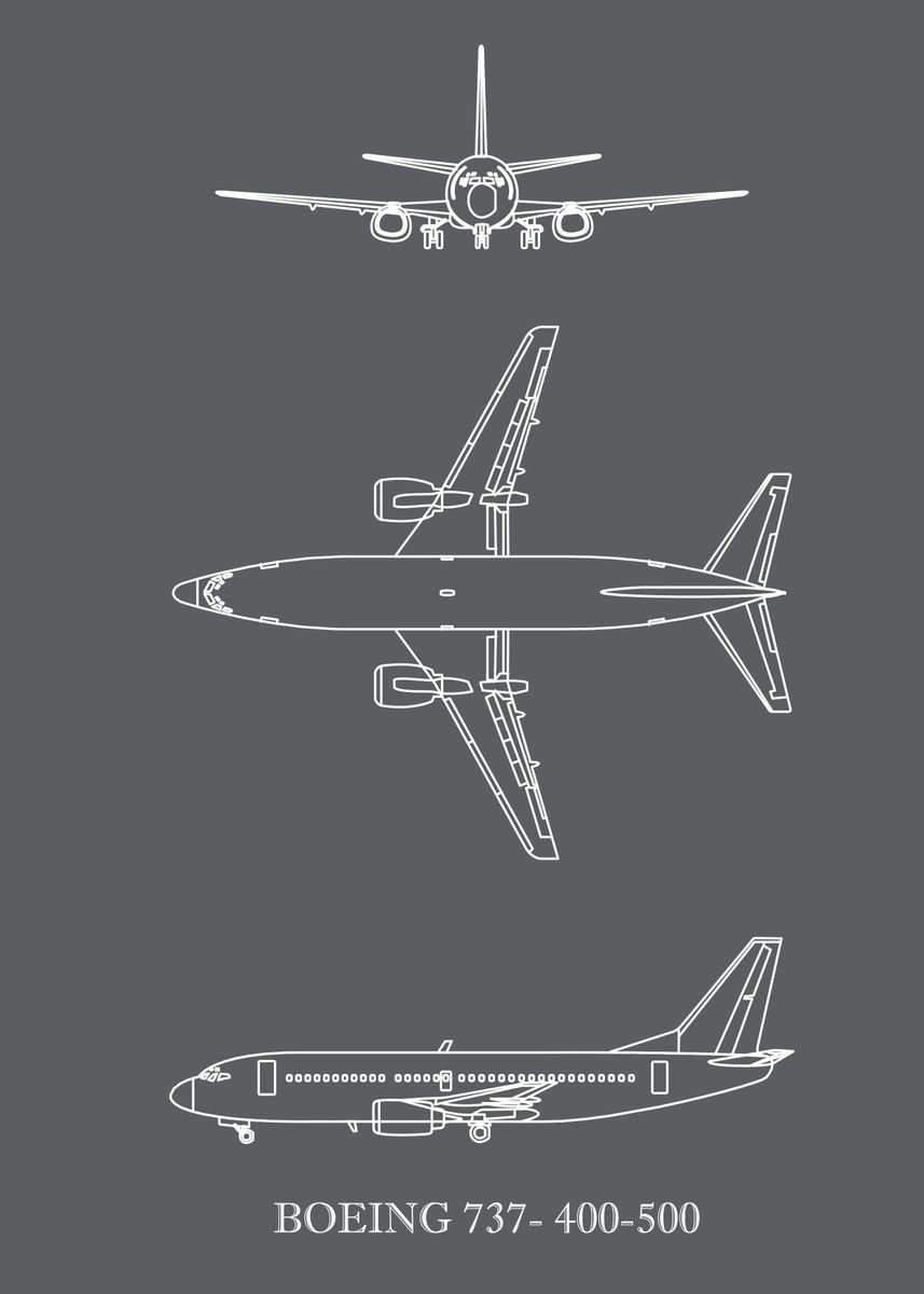 'BOEING 737 400500 ' Poster, picture, metal print, paint by Soft Brush ...