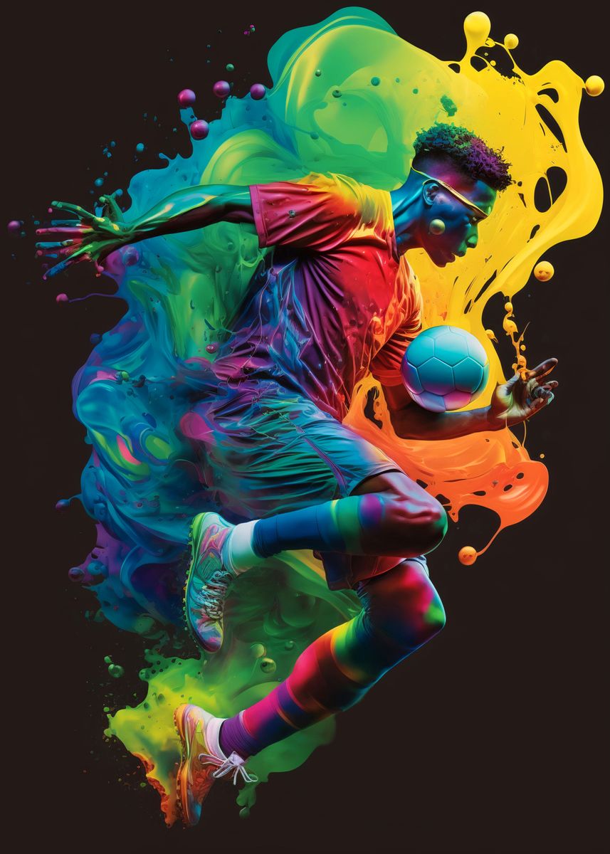 'Football Player ' Poster by Plasse Pete | Displate