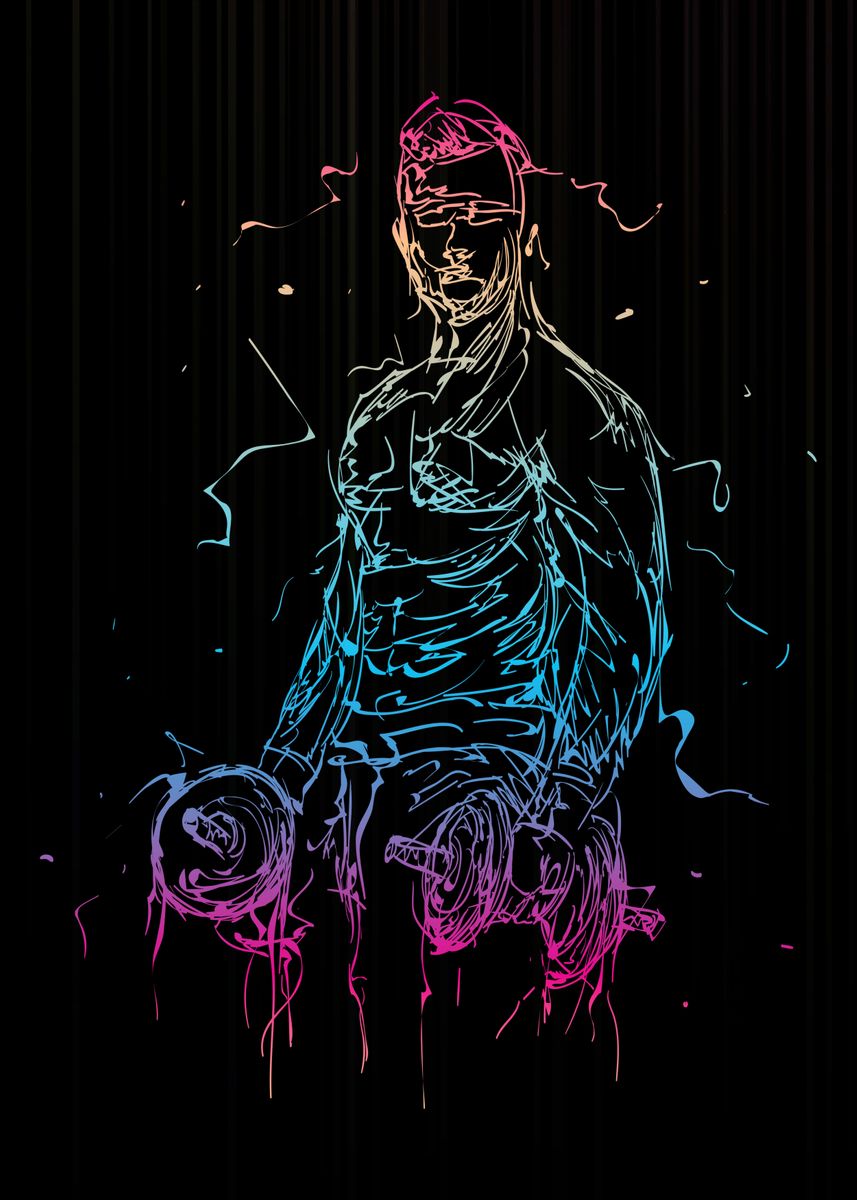 'Man working out ' Poster, picture, metal print, paint by Beiler Korey ...