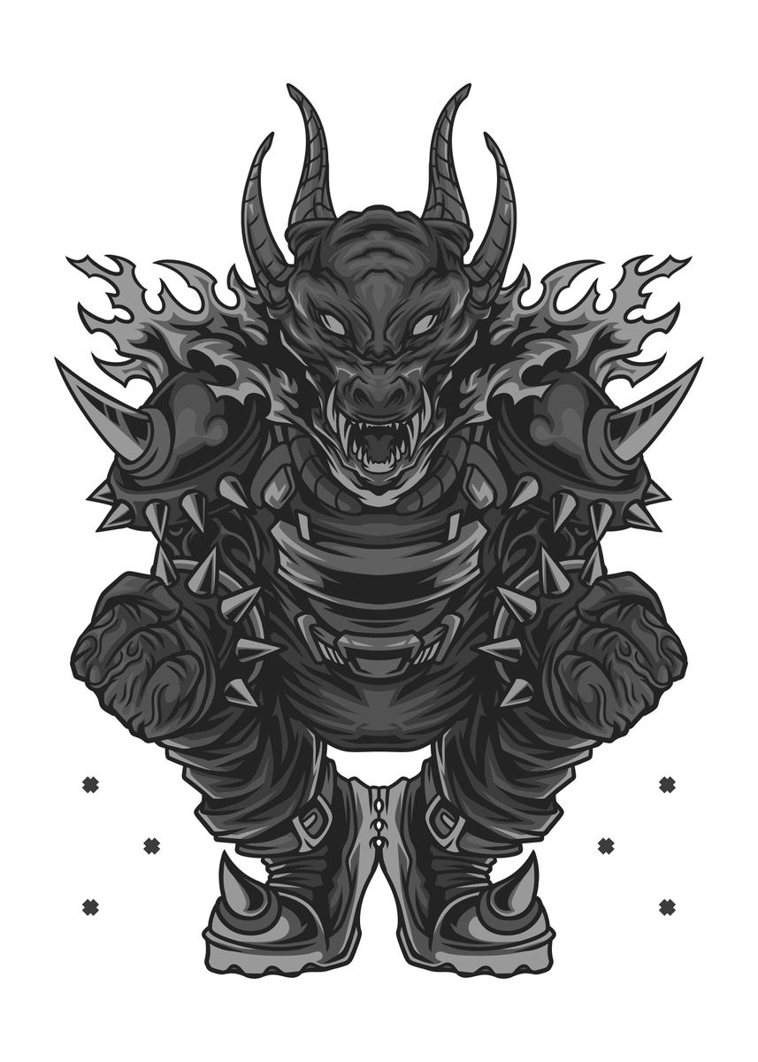 'Dragons war' Poster, picture, metal print, paint by Doublede Design ...