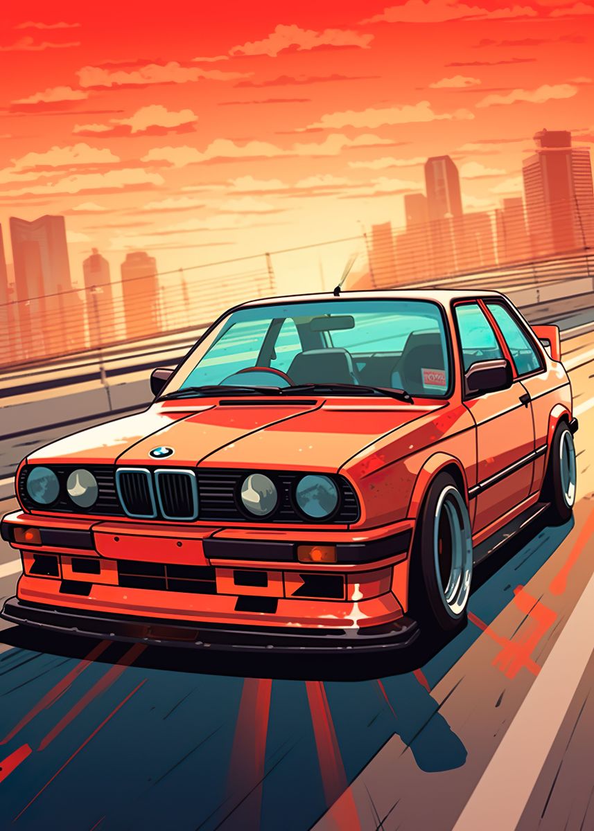 'Trending Retro Racing Car' Poster by HUMANIMAL | Displate