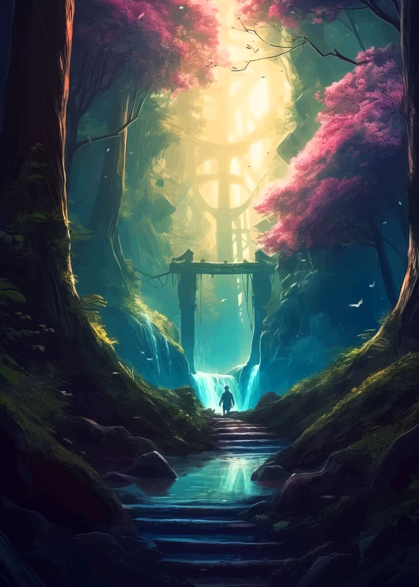 'Japanese forest ' Poster, picture, metal print, paint by Matej ...