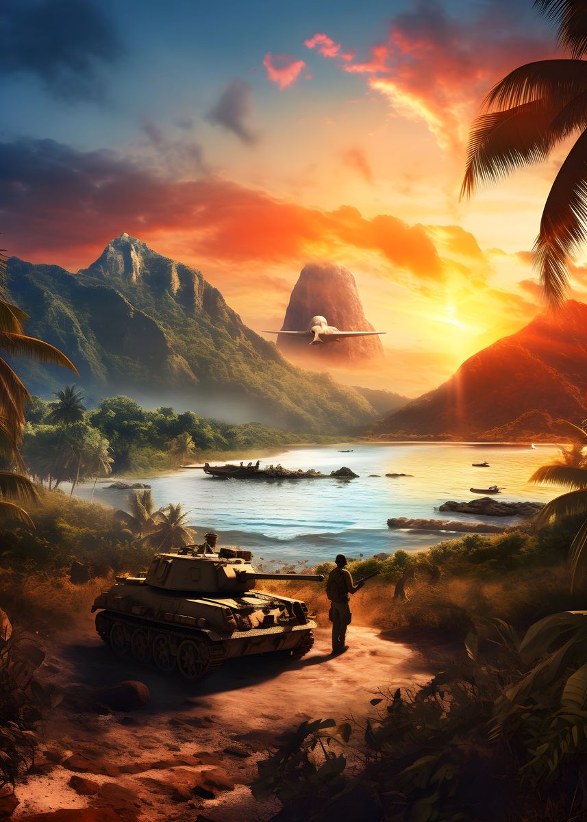 'WW2 landscape Art' Poster, picture, metal print, paint by Louise ...