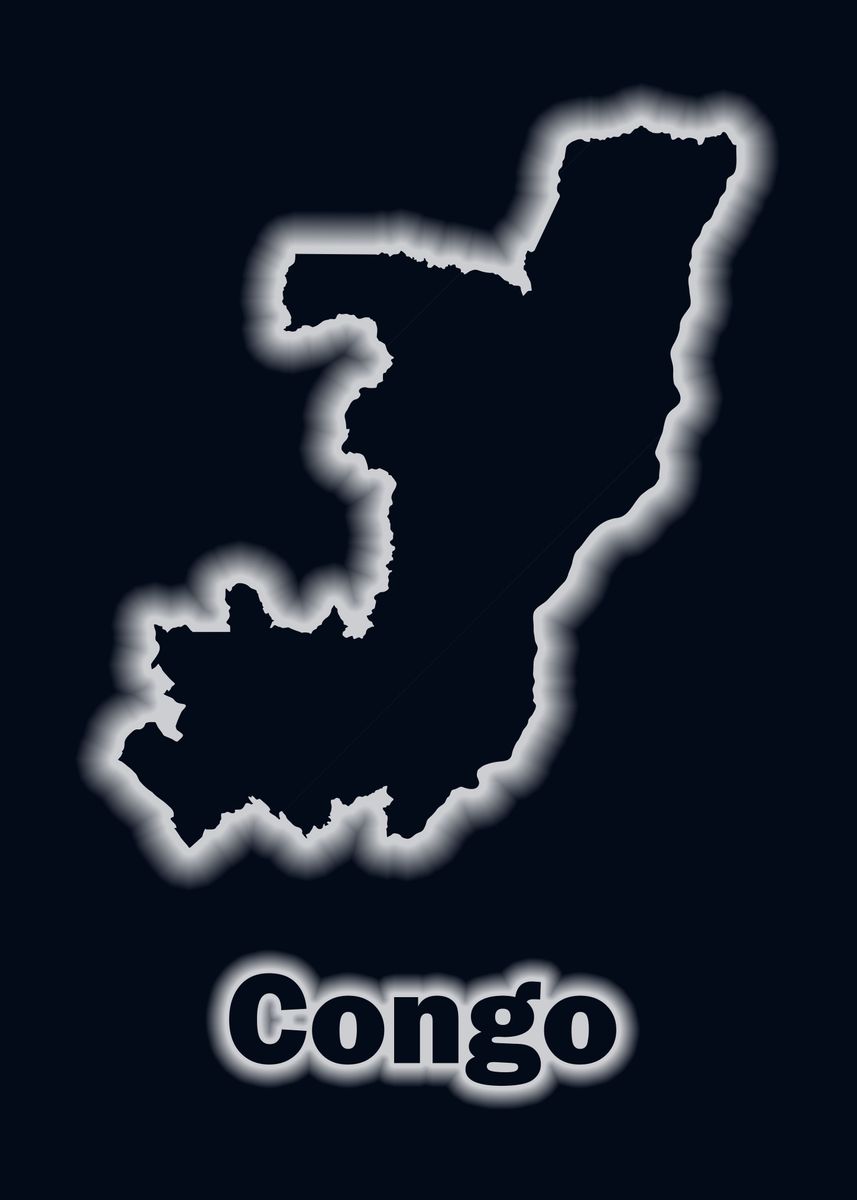 'Congo map glow' Poster, picture, metal print, paint by mystery box ...