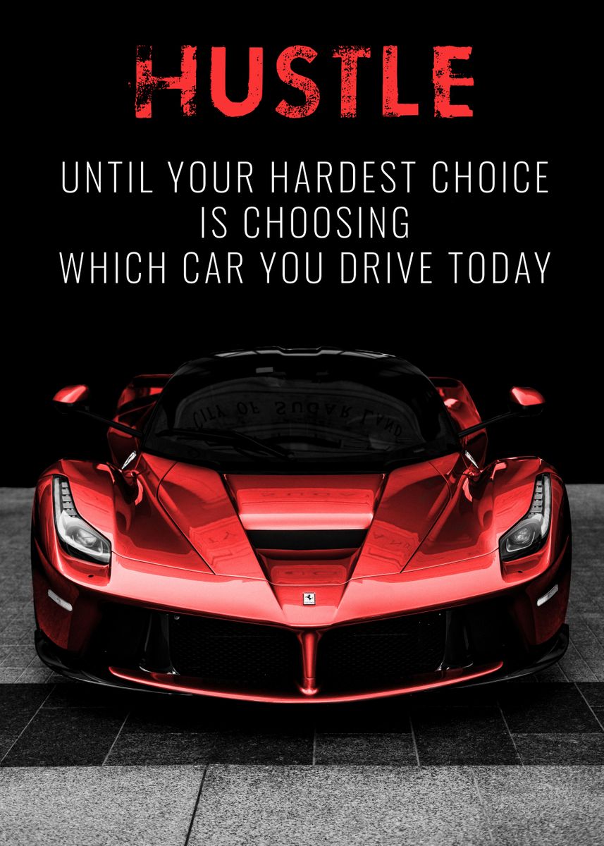 'Hustle Motivational Quote' Poster, picture, metal print, paint by ...