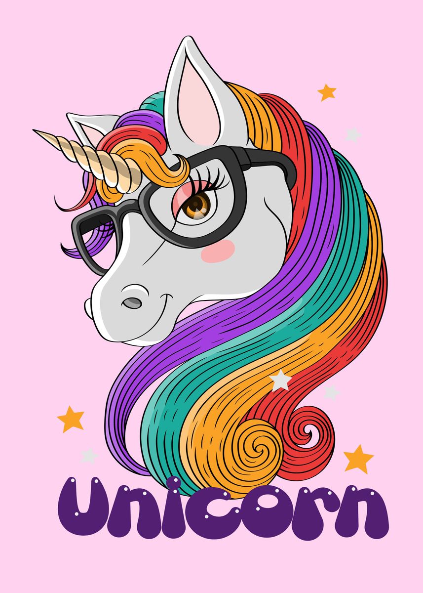 ' Unicorn ' Poster, picture, metal print, paint by Nice Pictures | Displate