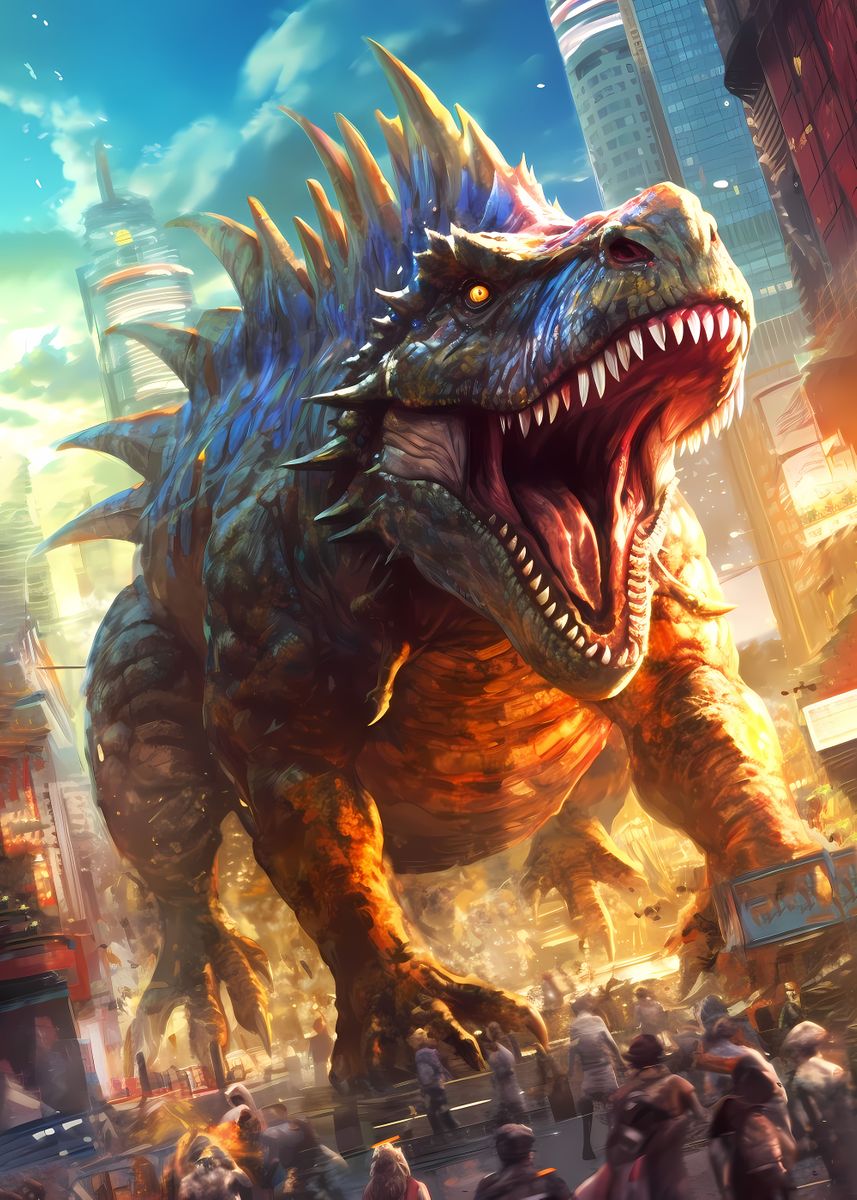 'T Rex Dinosaur Fury' Poster, picture, metal print, paint by Luong Phat ...