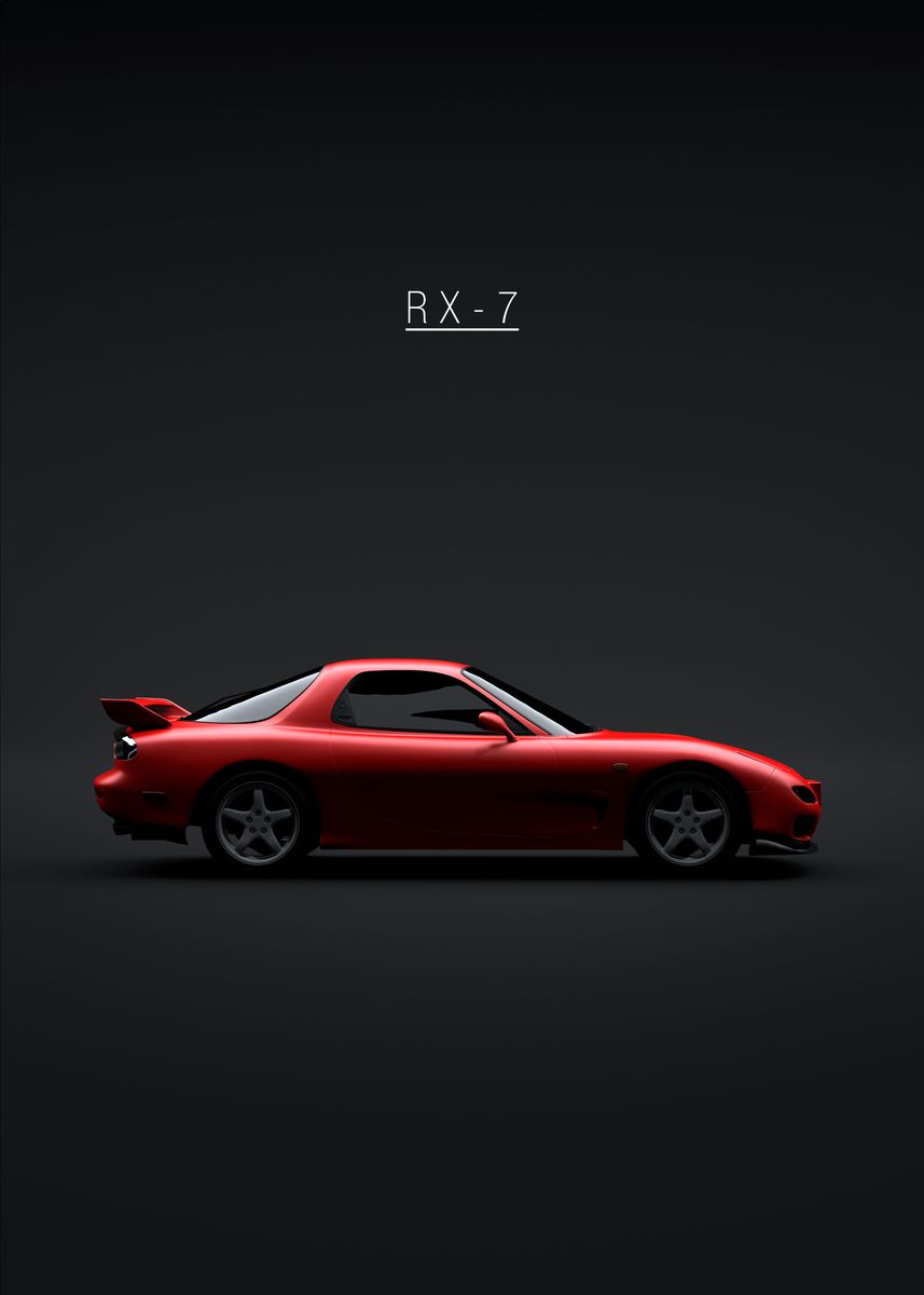 'Mazda RX7 1999 Red' Poster, picture, metal print, paint by 21 MXM ...
