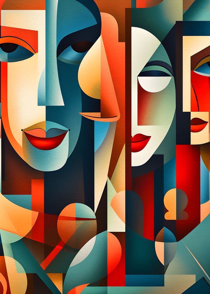 'Cubism wall art' Poster, picture, metal print, paint by LUNOME | Displate