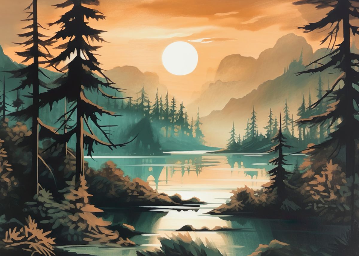 'Forest Landscape' Poster by Quasarai | Displate