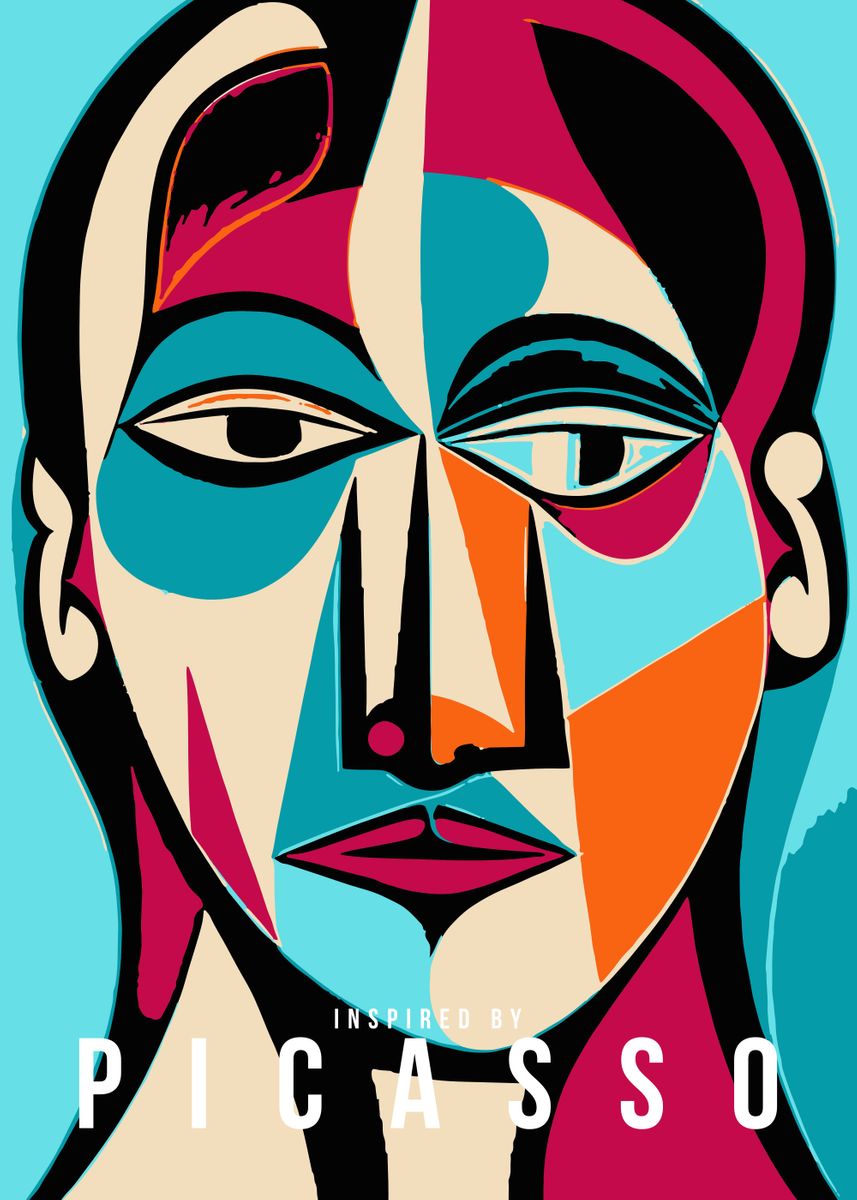 'Colorful Cubism Portrait' Poster, picture, metal print, paint by ...
