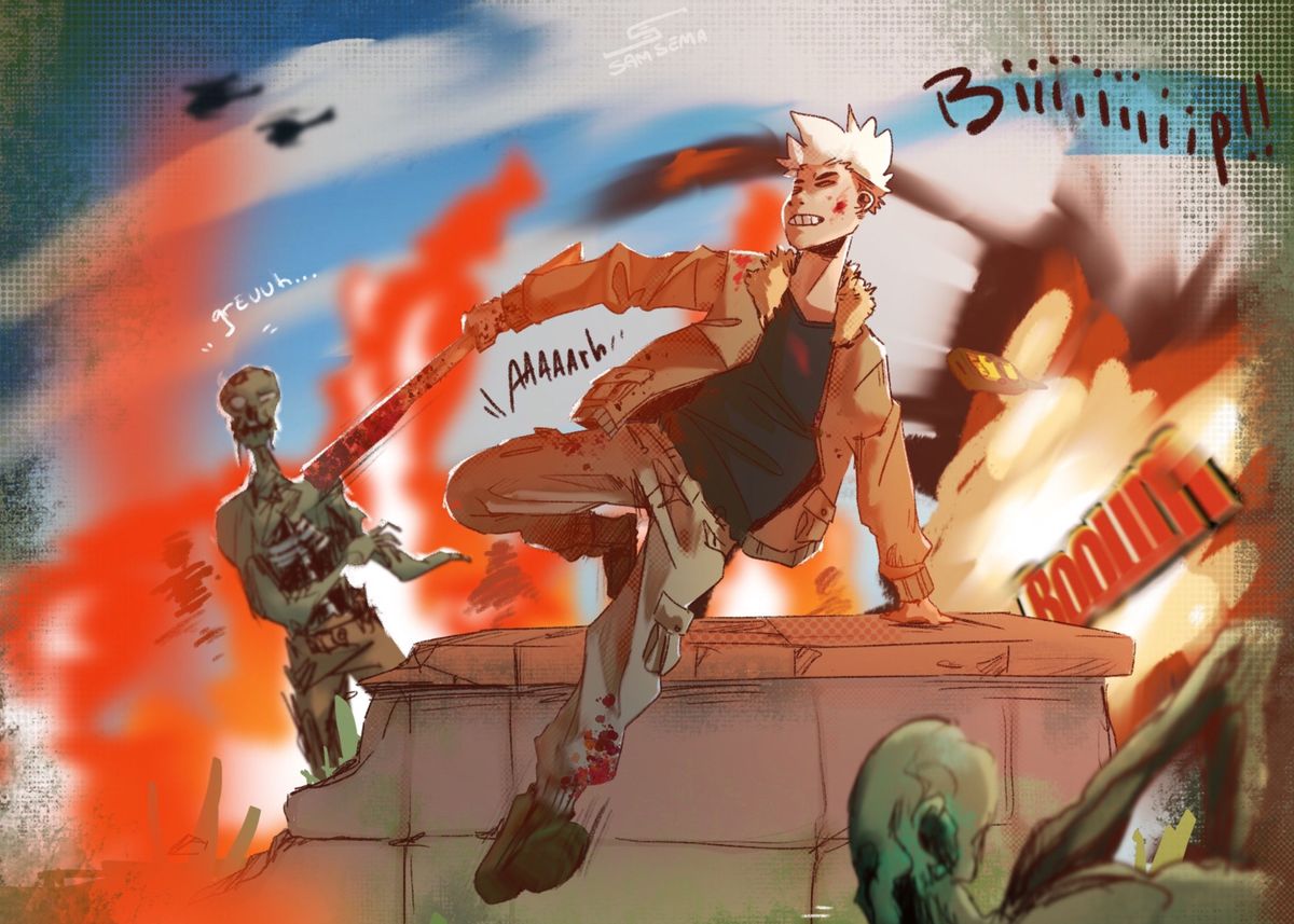 'zombie fight' Poster by SamSema | Displate