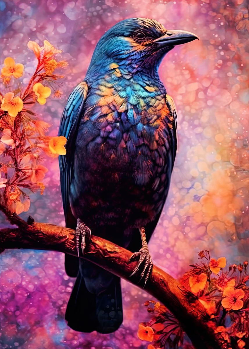 'Starling bird' Poster, picture, metal print, paint by JBJart Justyna ...
