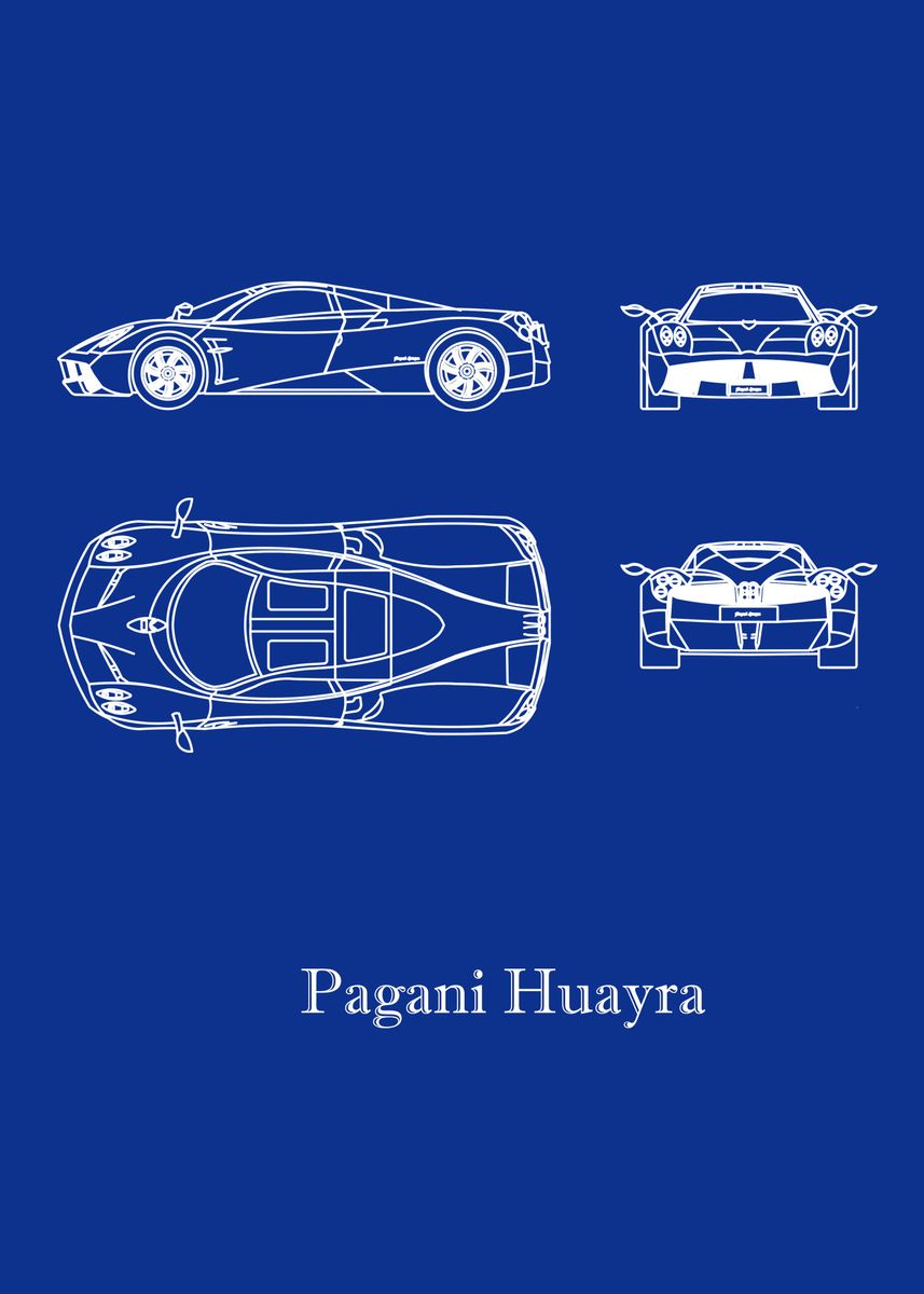 'Pagani Huayra ' Poster, picture, metal print, paint by TheGolden Hand ...