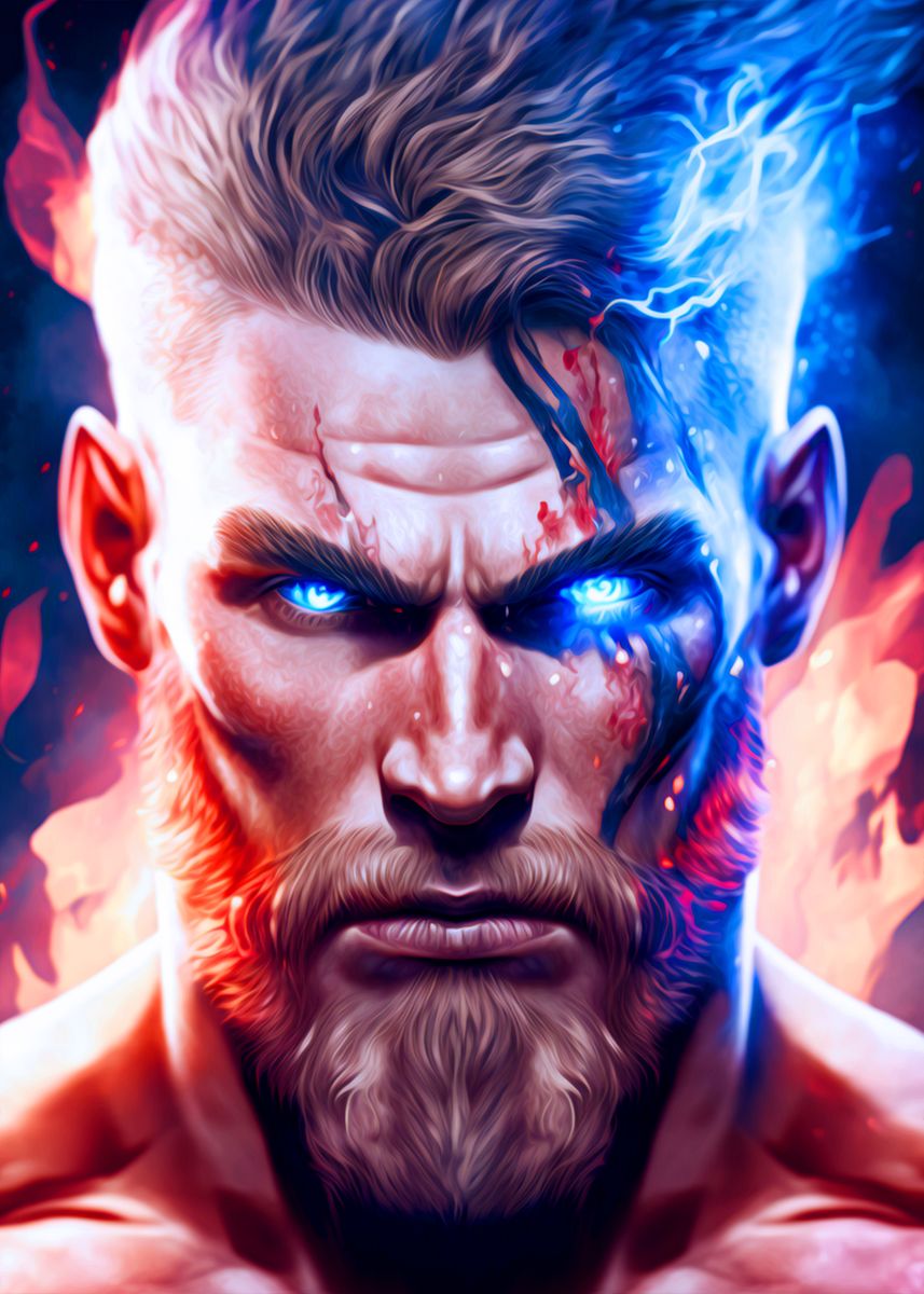'Warrior Face' Poster, picture, metal print, paint by Dao Dung | Displate