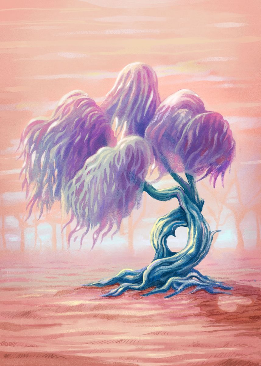 'Willow Love Tree' Poster, picture, metal print, paint by Hoda Hefzy ...