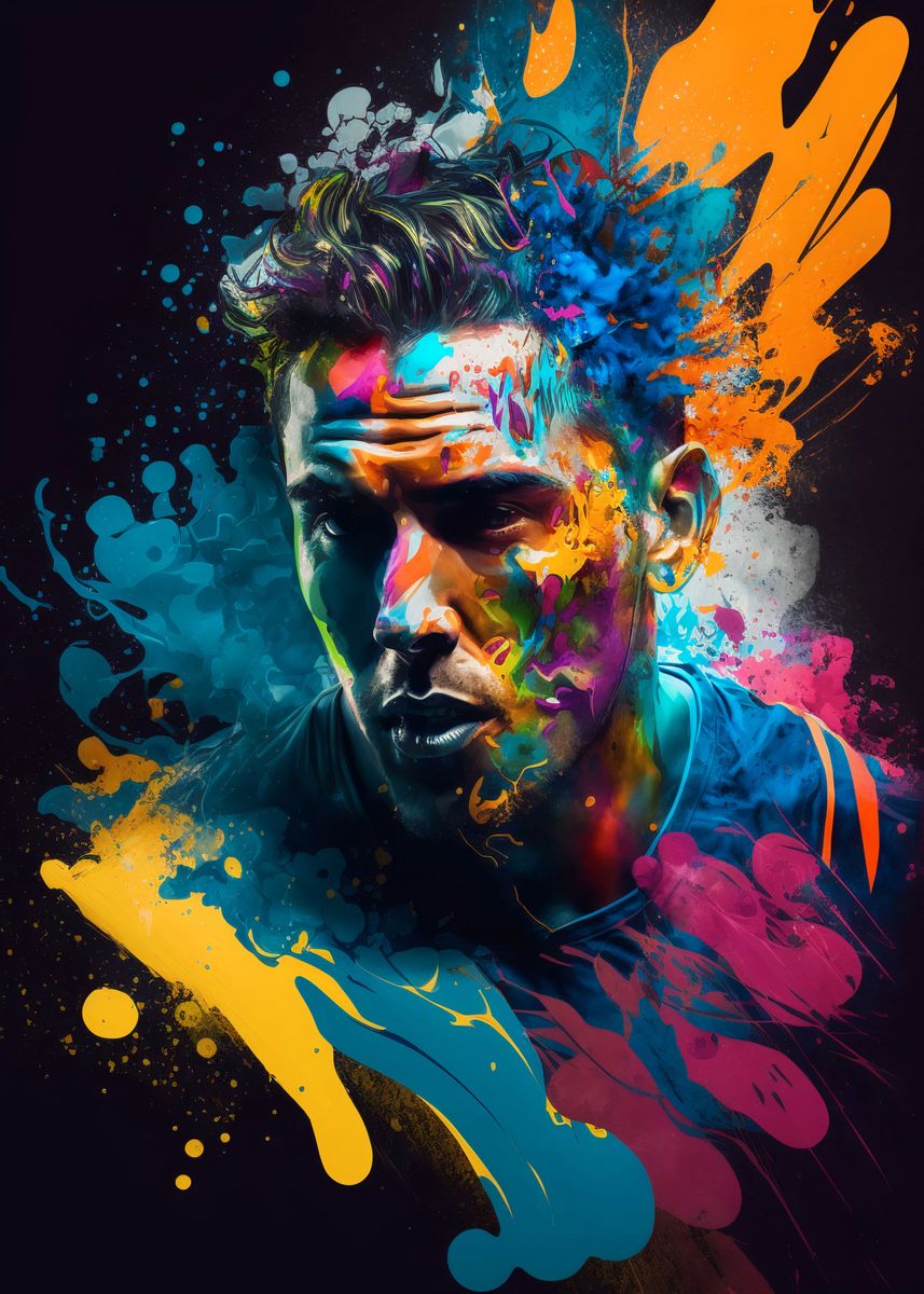 'Football Player ' Poster, picture, metal print, paint by Plasse Pete ...