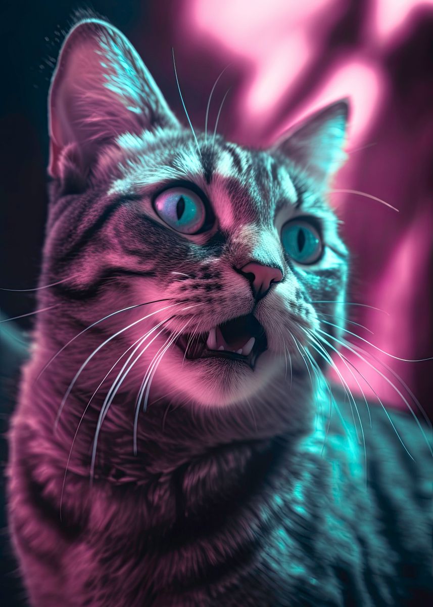 'The Catnip Is Hitting Hard' Poster, picture, metal print, paint by ...