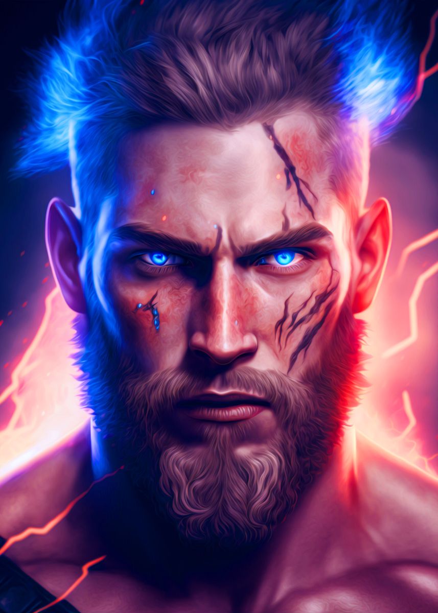 'Warrior Face' Poster, picture, metal print, paint by Dao Dung | Displate