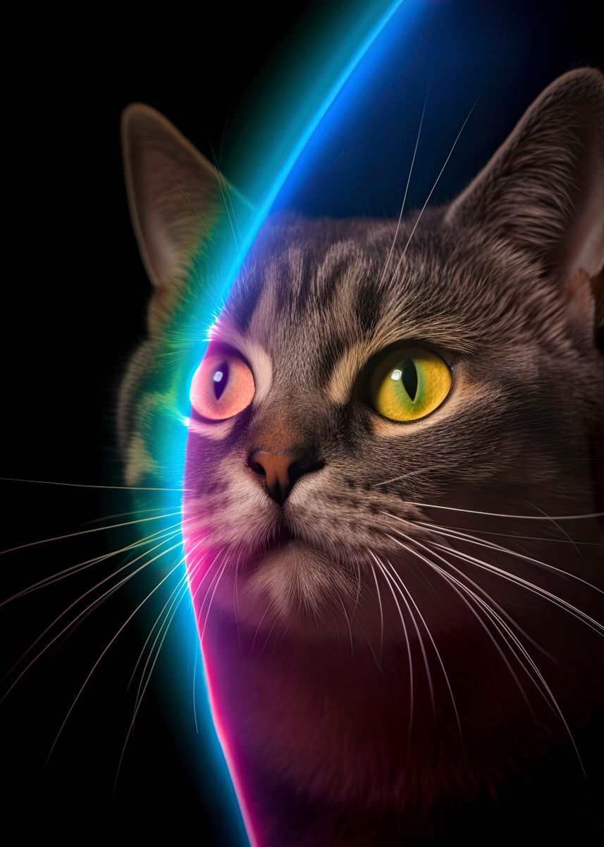 'Mesmerized Kitty' Poster, picture, metal print, paint by Morphic ...